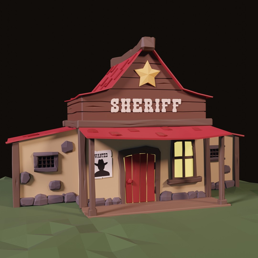 Low Poly Sheriff Office 3D Model - TurboSquid 2201169