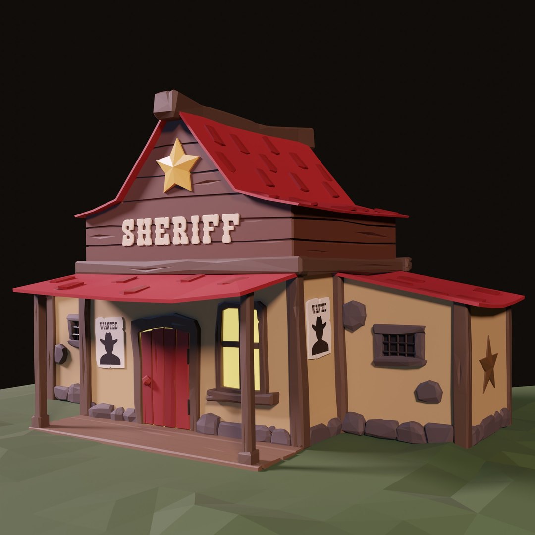 Low Poly Sheriff Office 3D Model - TurboSquid 2201169