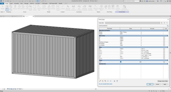 modelo 3d Contenedor Familia Revit paramétrica completa - TurboSquid ...