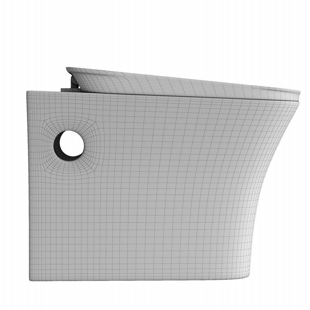 3D Wall Hung Water Closet Model - TurboSquid 1694522