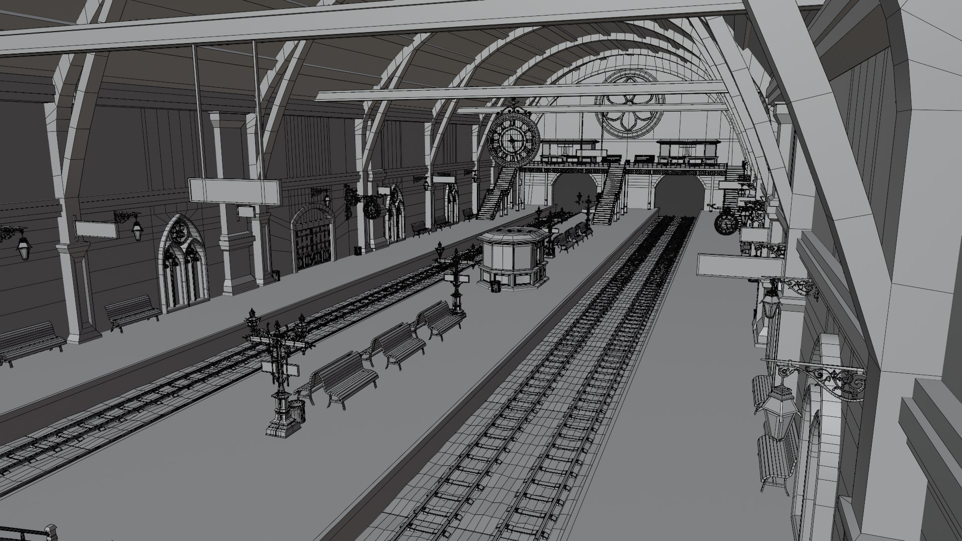 Train Station 3D Model - TurboSquid 2122824