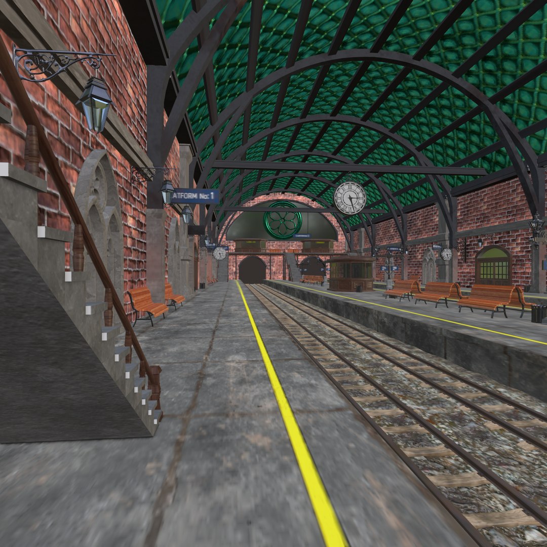 Train Station 3D Model - TurboSquid 2122824