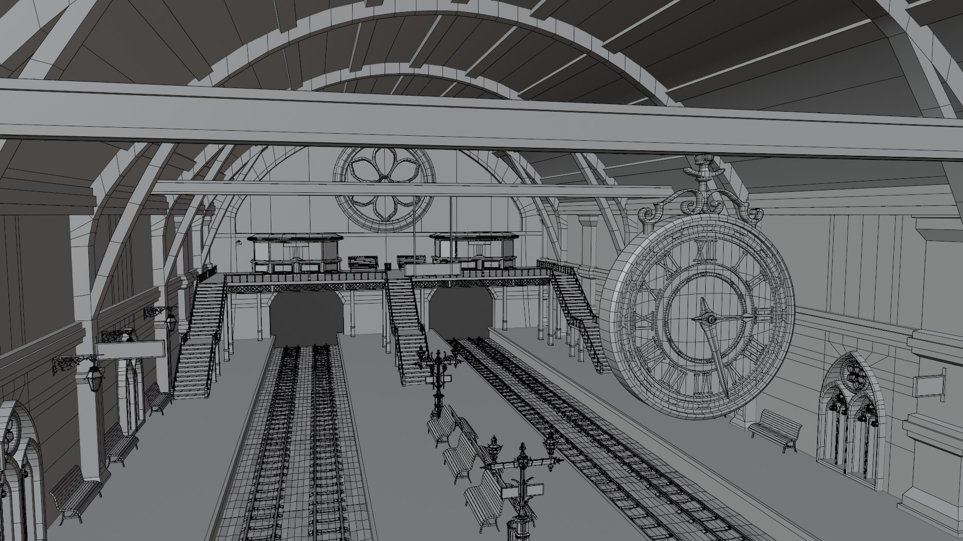 Train Station 3D Model - TurboSquid 2122824