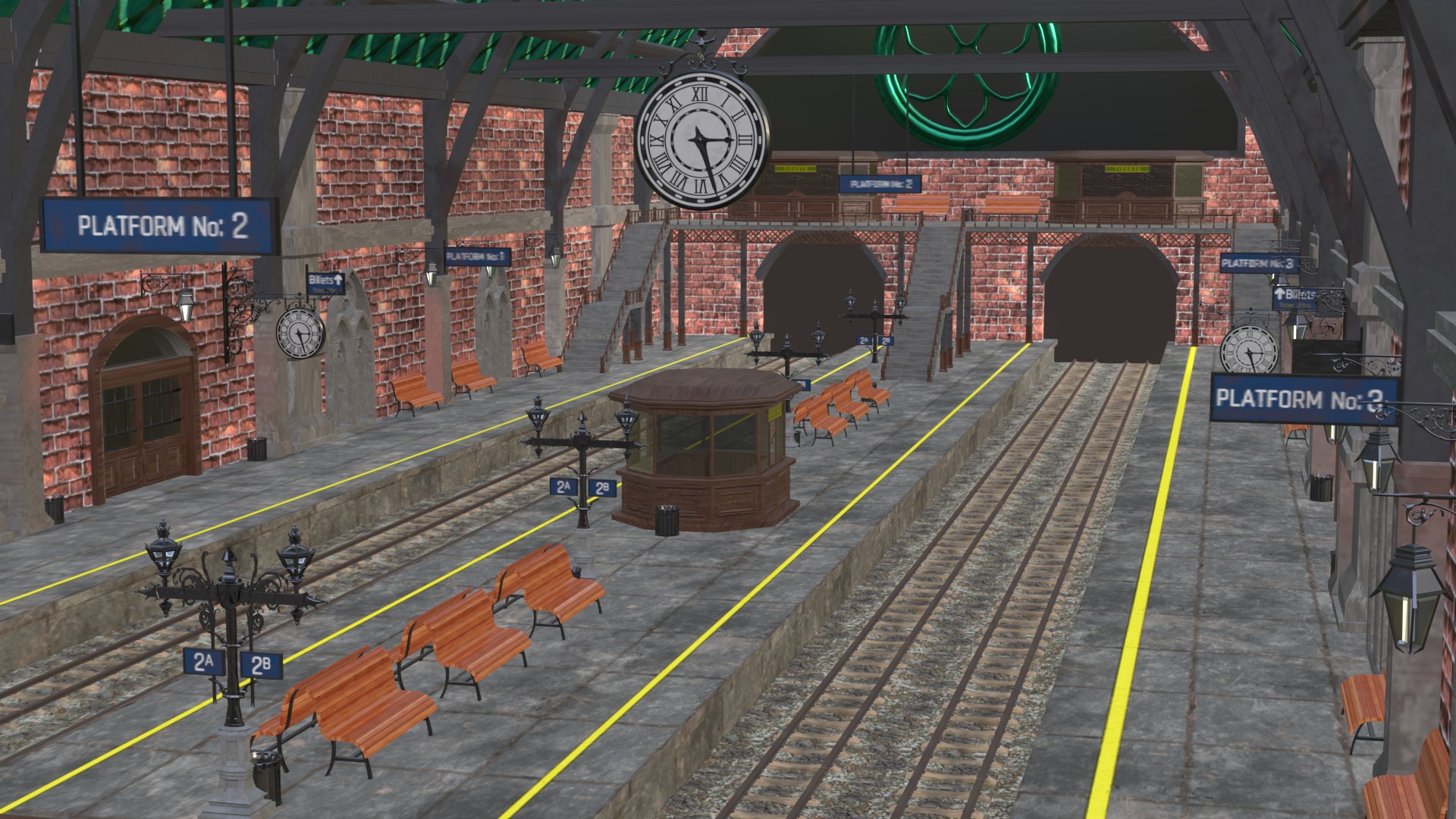 Train Station 3D Model - TurboSquid 2122824