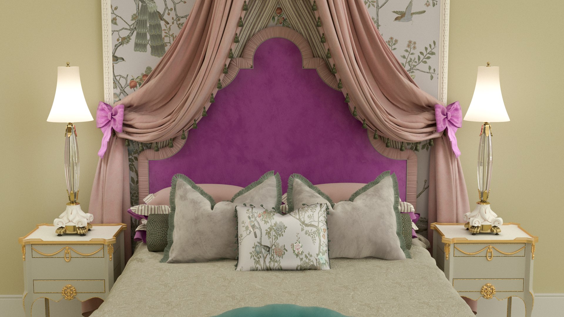 3D Princess Bedroom Set - TurboSquid 2192120
