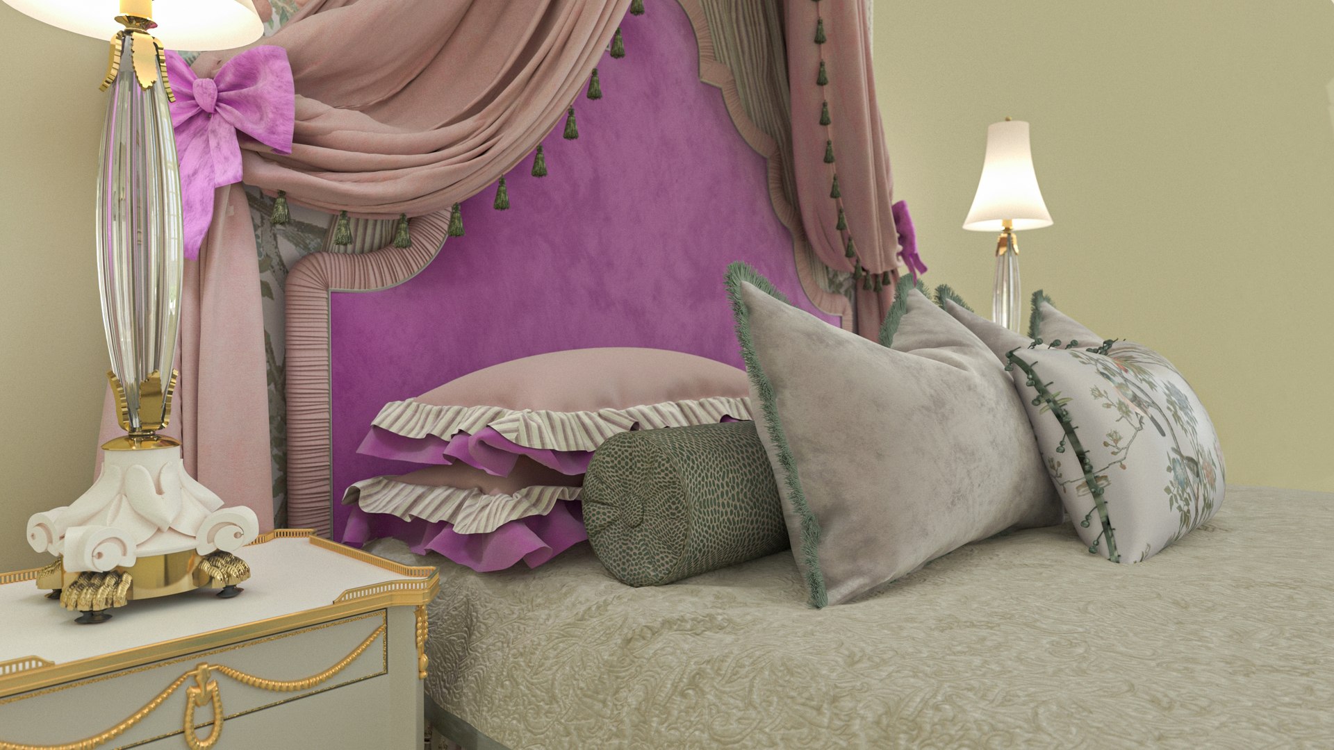 3D Princess Bedroom Set - TurboSquid 2192120