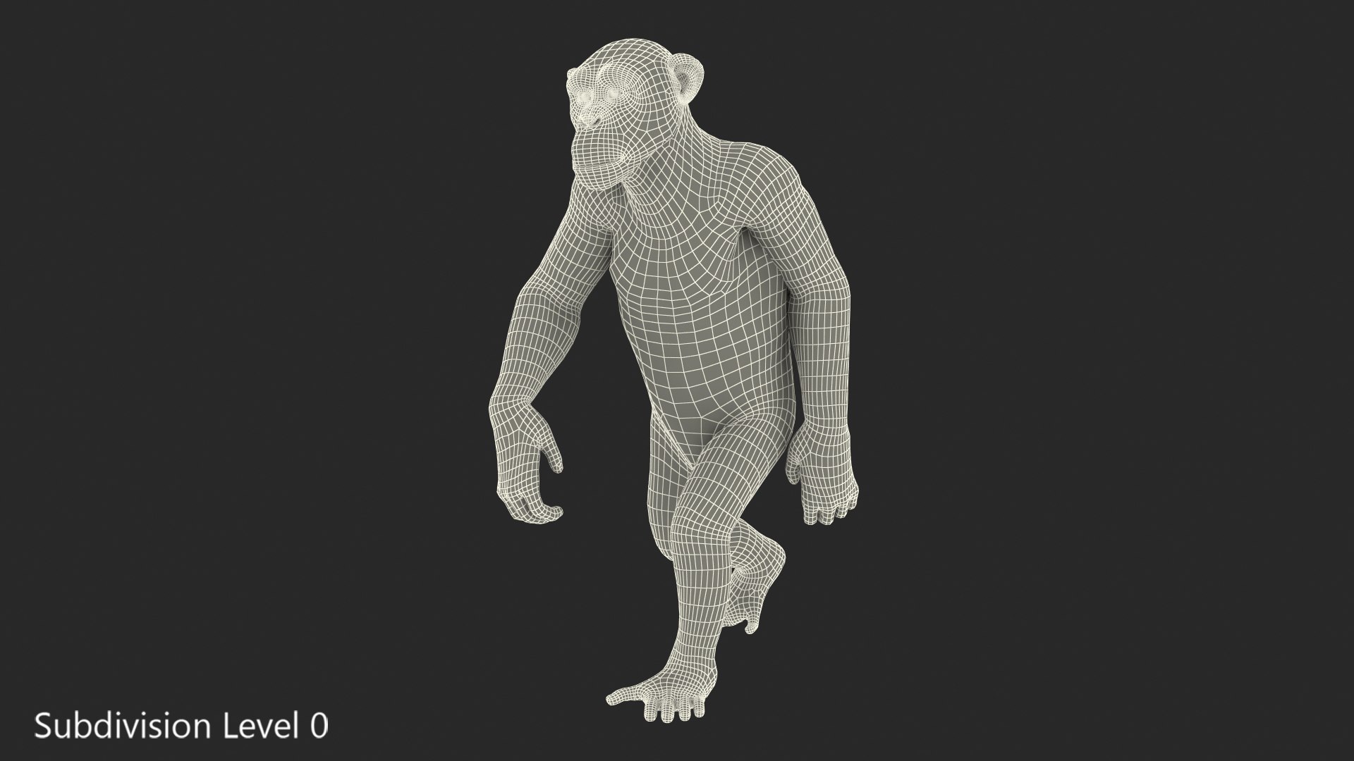 3D chimpanzee walking animal dark - TurboSquid 1436551
