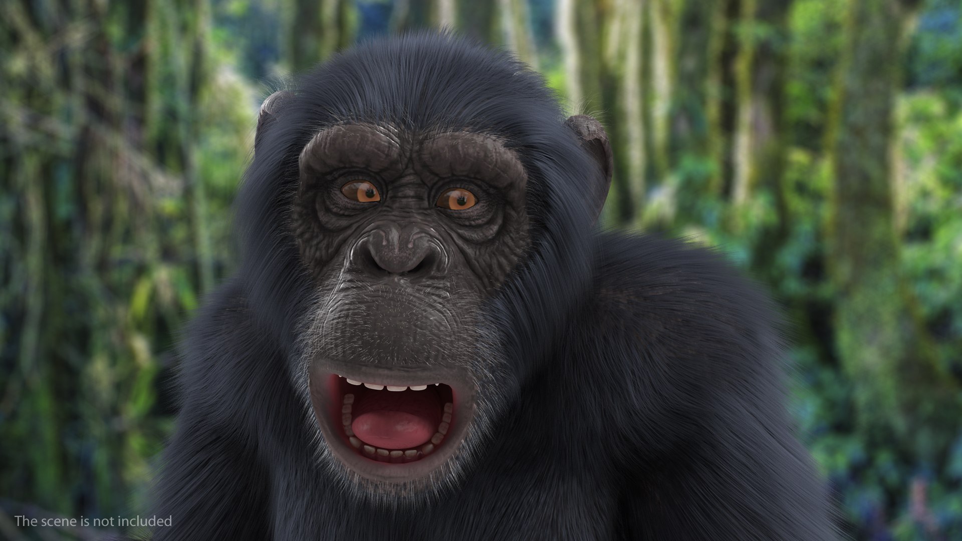 3D Chimpanzee Walking Animal Dark - TurboSquid 1436551