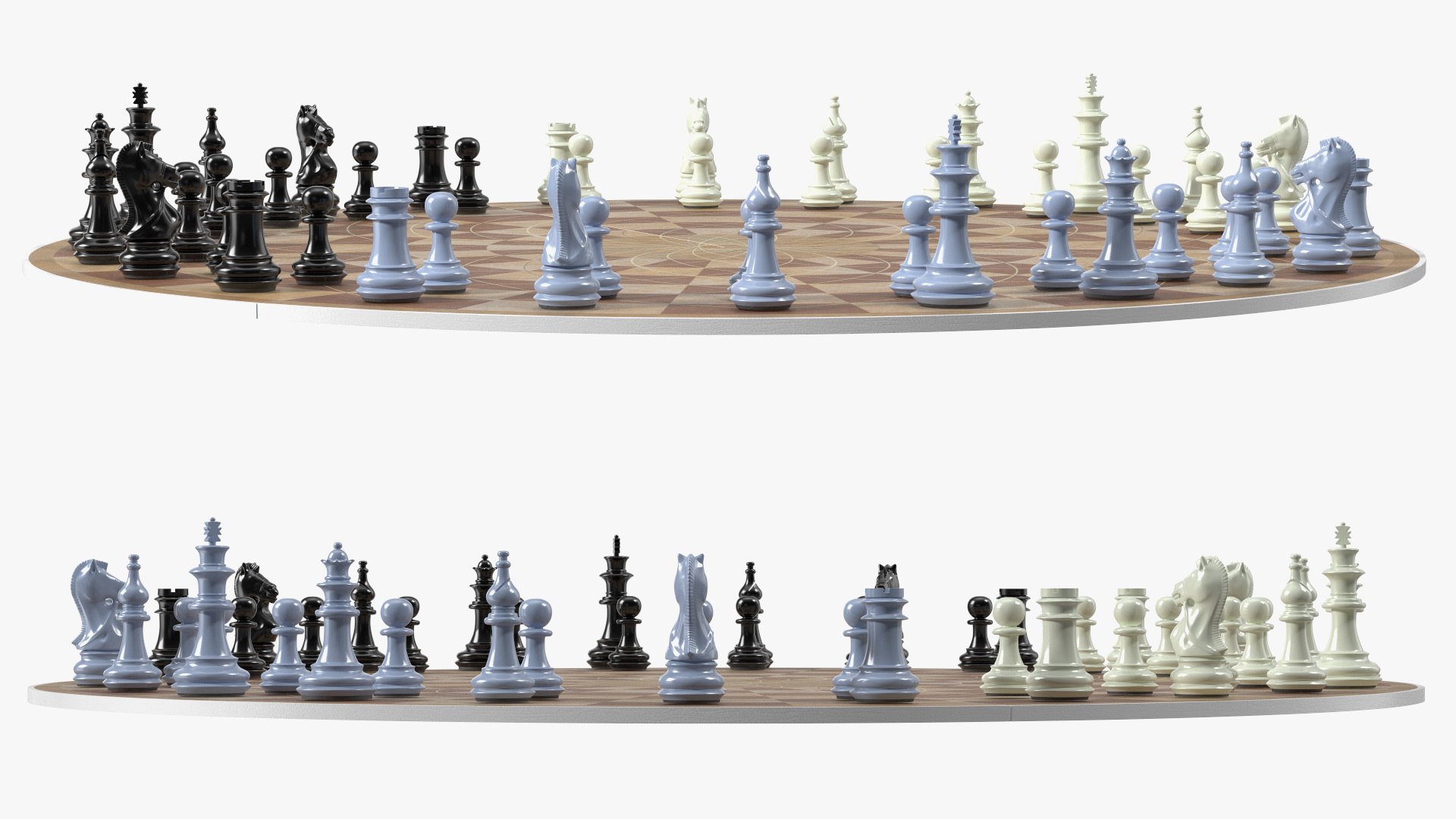 3D Model Circular 3 Person Chess Set - TurboSquid 2068522