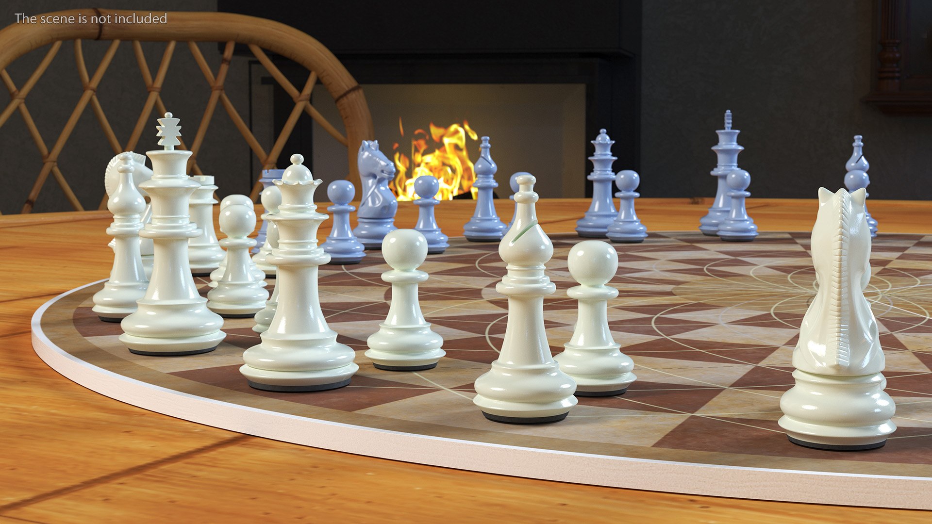 3D Model Circular 3 Person Chess Set - TurboSquid 2068522