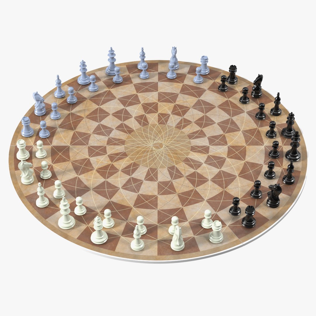 3D model Circular 3 Person Chess Set - TurboSquid 2068522