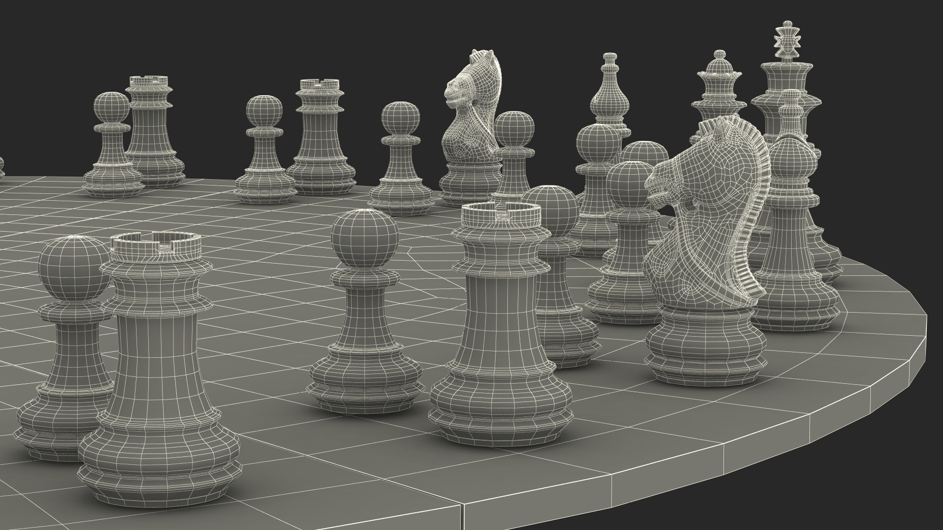 3D model Circular 3 Person Chess Set - TurboSquid 2068522