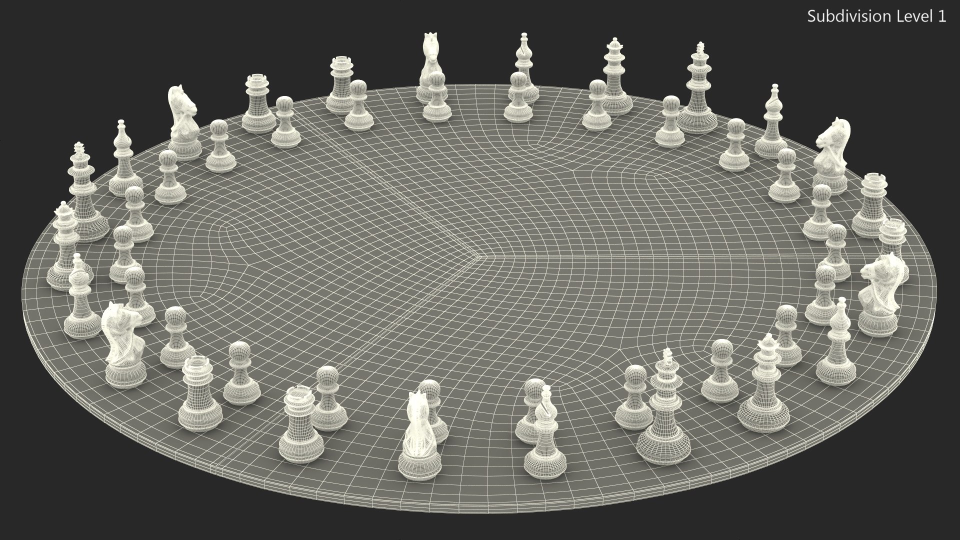 3D model Circular 3 Person Chess Set - TurboSquid 2068522