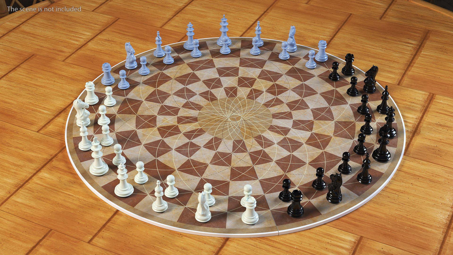 3D Model Circular 3 Person Chess Set - TurboSquid 2068522