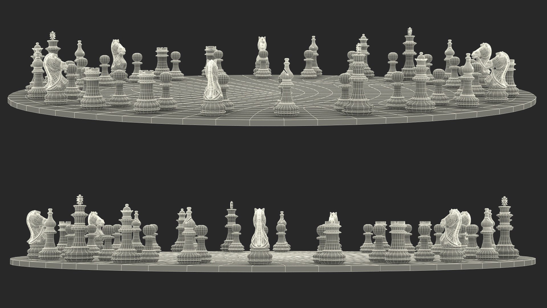 3D model Circular 3 Person Chess Set - TurboSquid 2068522