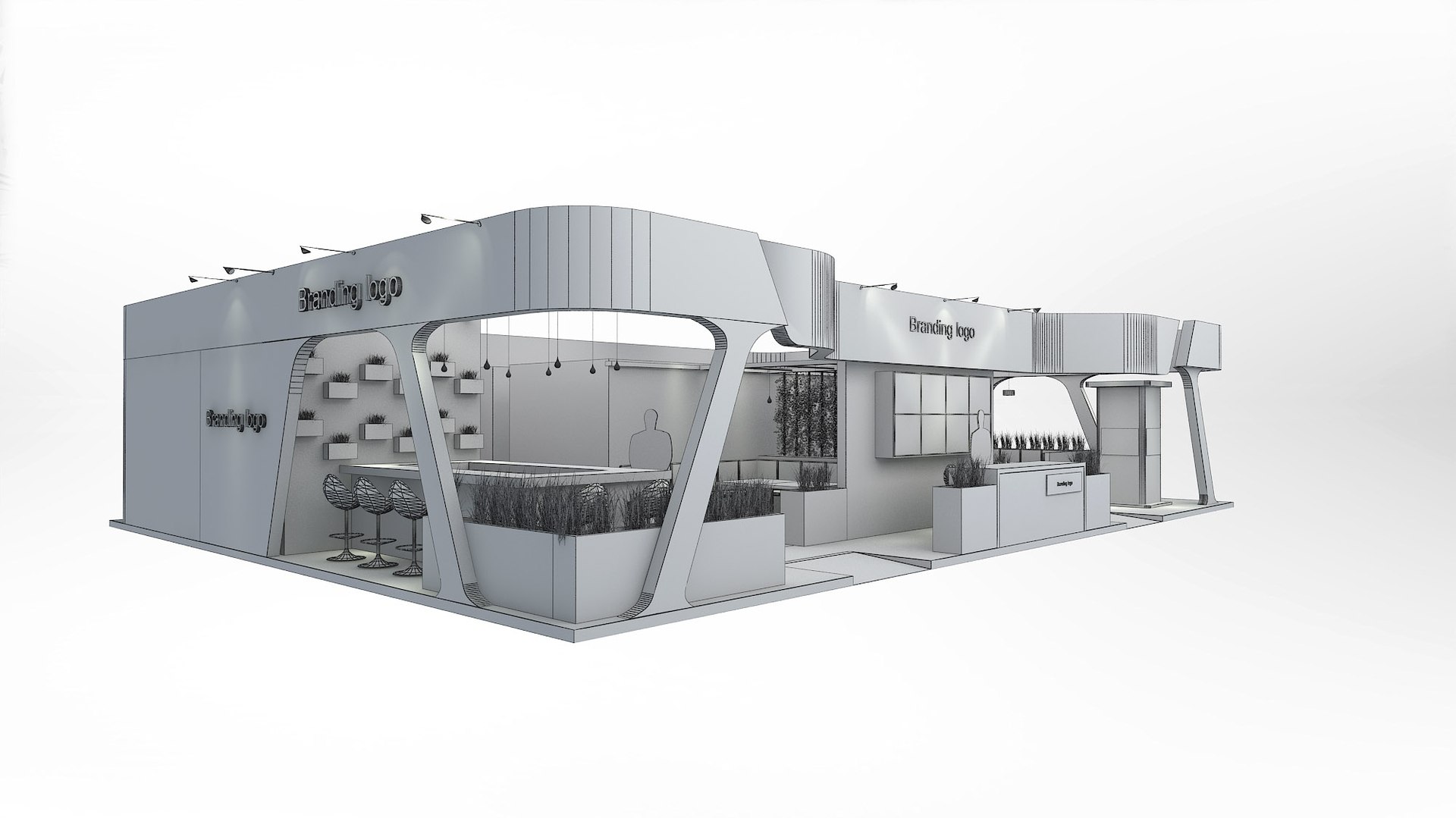 3D Custom booth Pavilion version 1 - TurboSquid 1831927