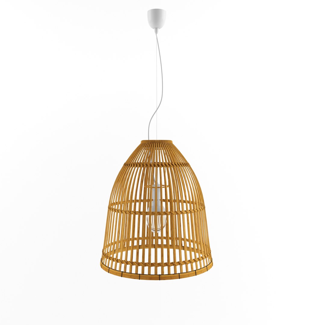 3D Model Wicker Rattan Lamp Lights - TurboSquid 1604833
