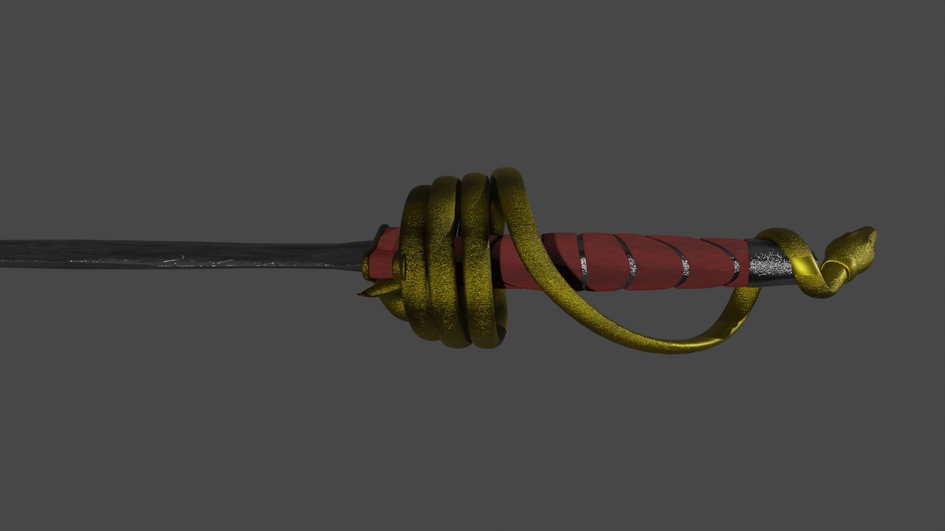 Cutlass Sword With Golden Snake Handle 3D Model - TurboSquid 2016820