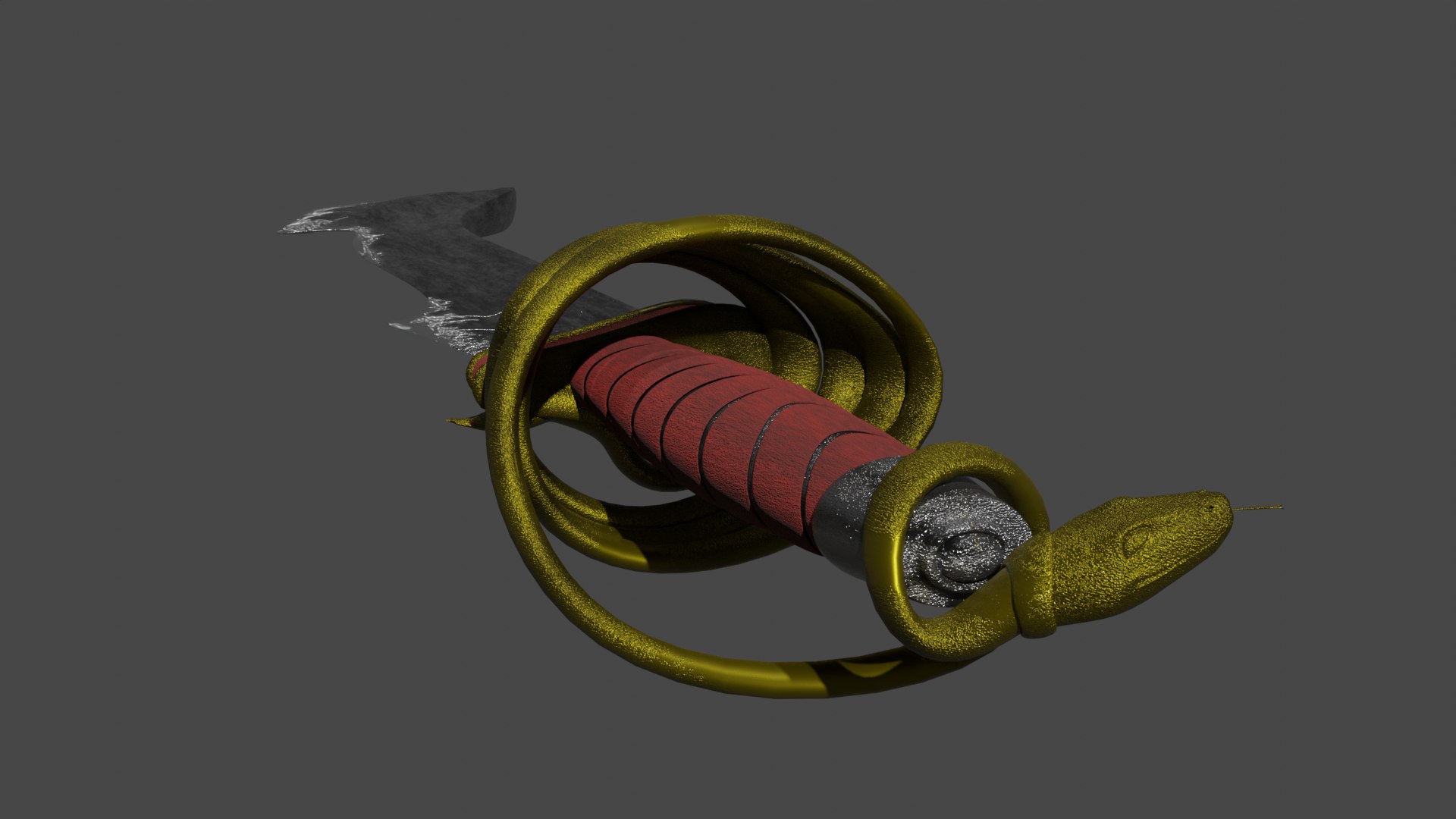 Cutlass Sword With Golden Snake Handle 3D Model - TurboSquid 2016820