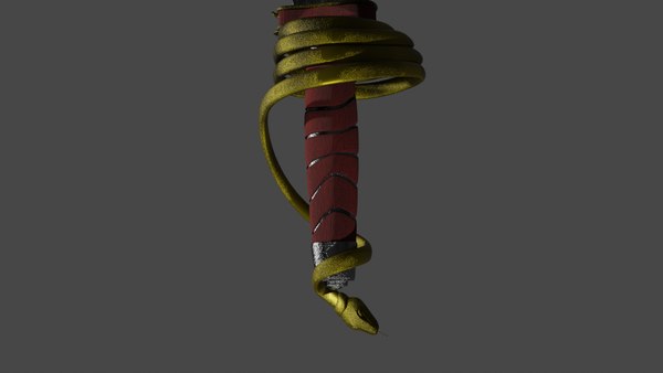 Cutlass Sword with golden snake handle 3D model - TurboSquid 2016820