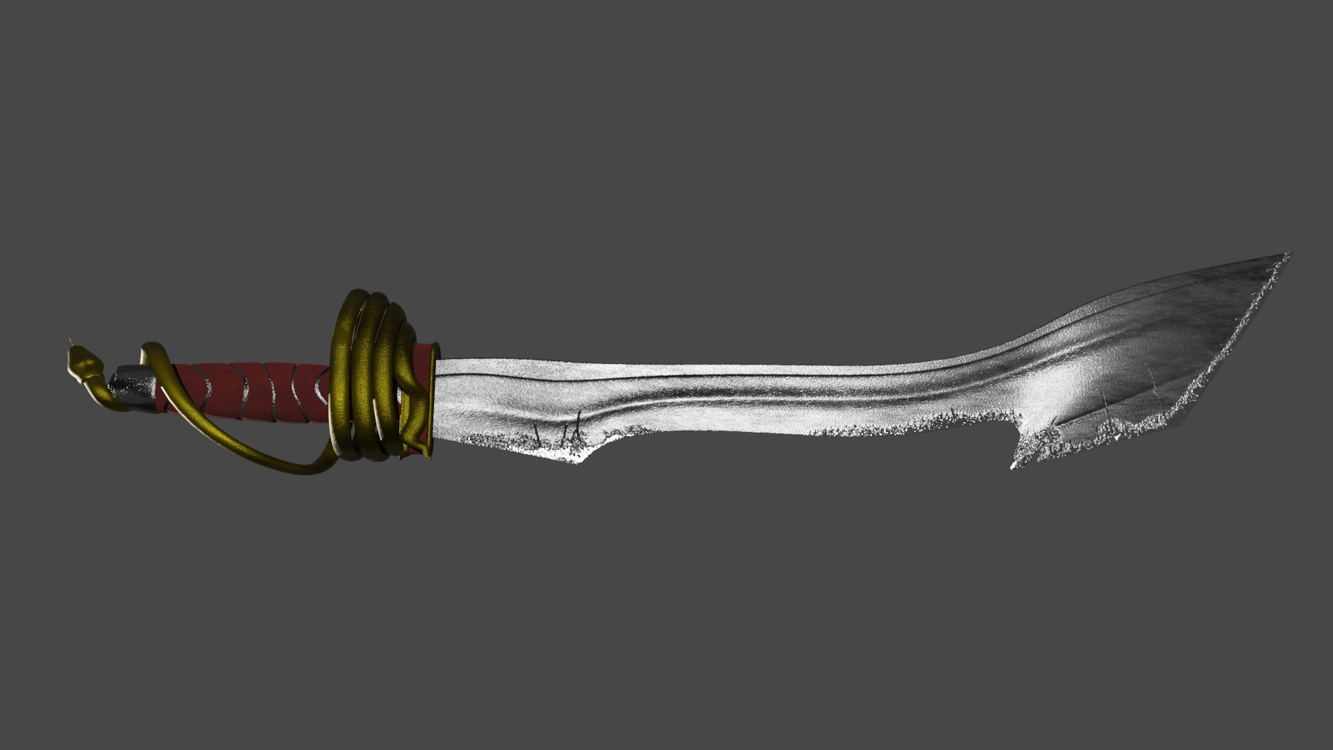 Cutlass Sword With Golden Snake Handle 3D Model - TurboSquid 2016820