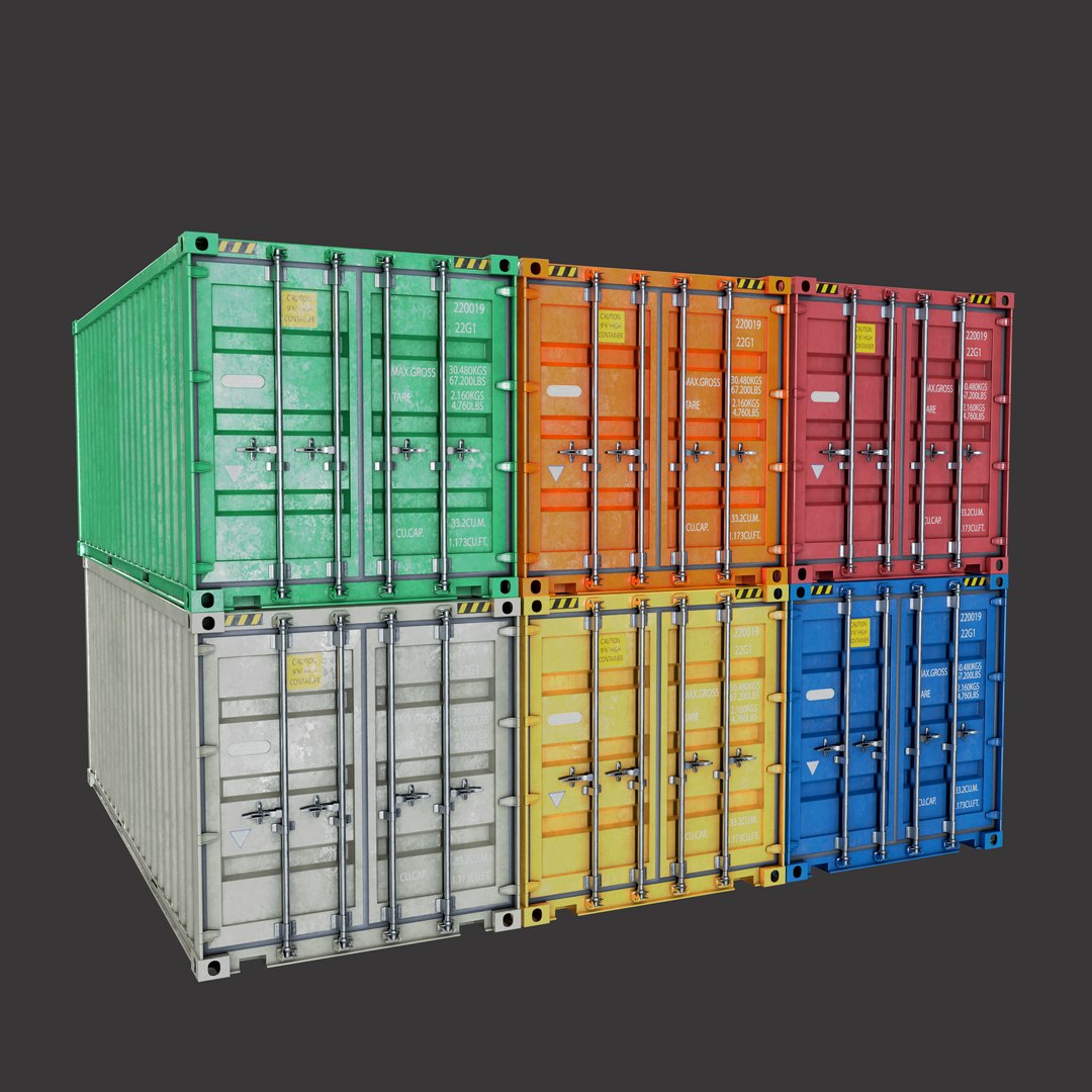 20Ft Standart Containers Low-poly 3D Model - TurboSquid 2025466
