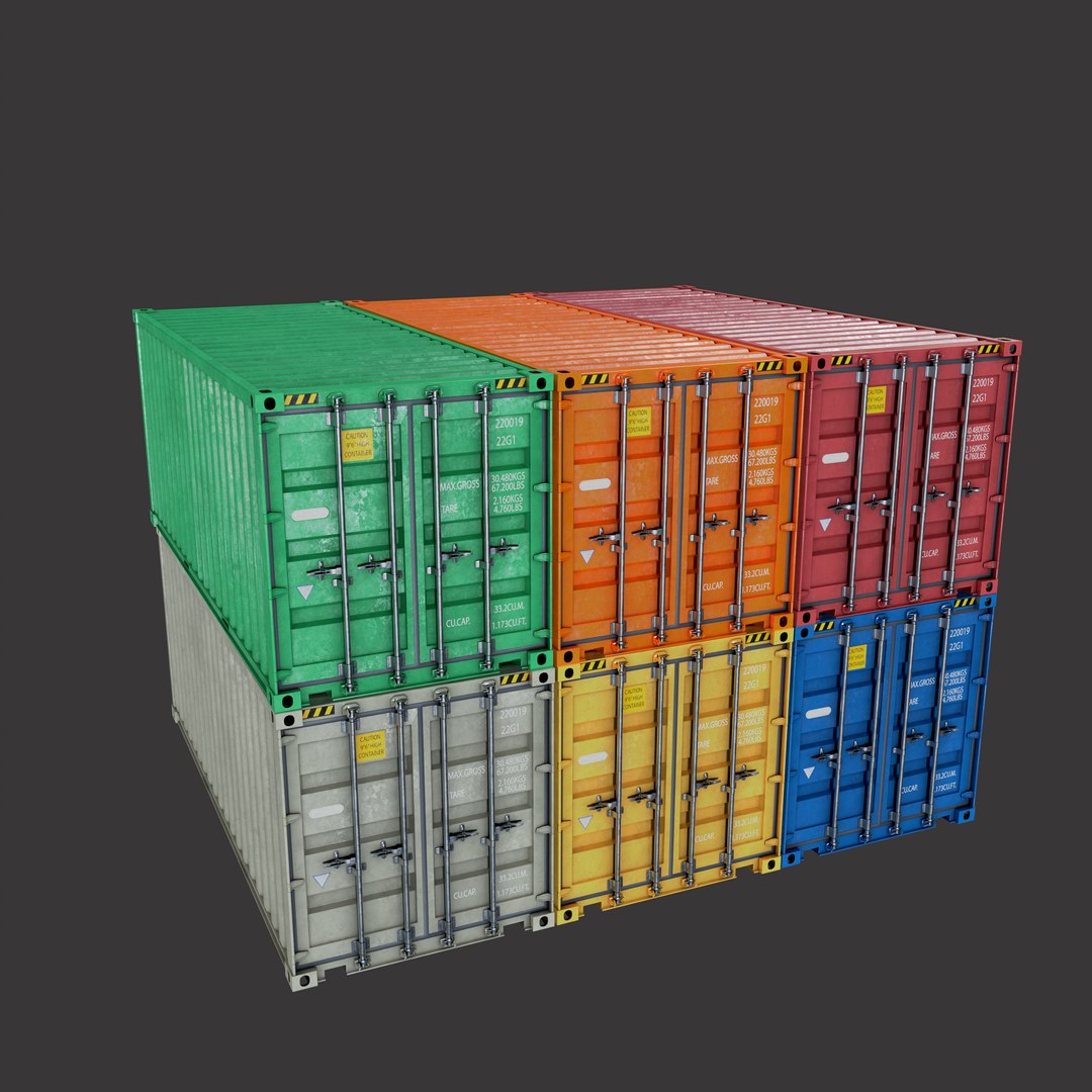 20Ft Standart Containers Low-poly 3D Model - TurboSquid 2025466