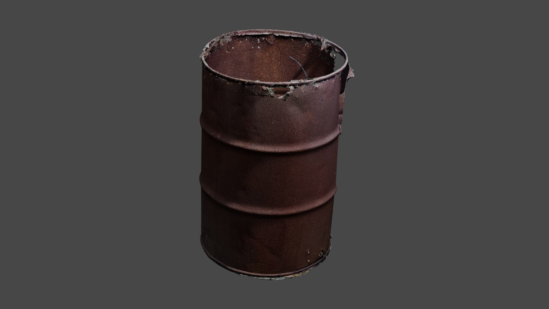 3D Model Low Poli Rusty Trash Can - TurboSquid 2132786