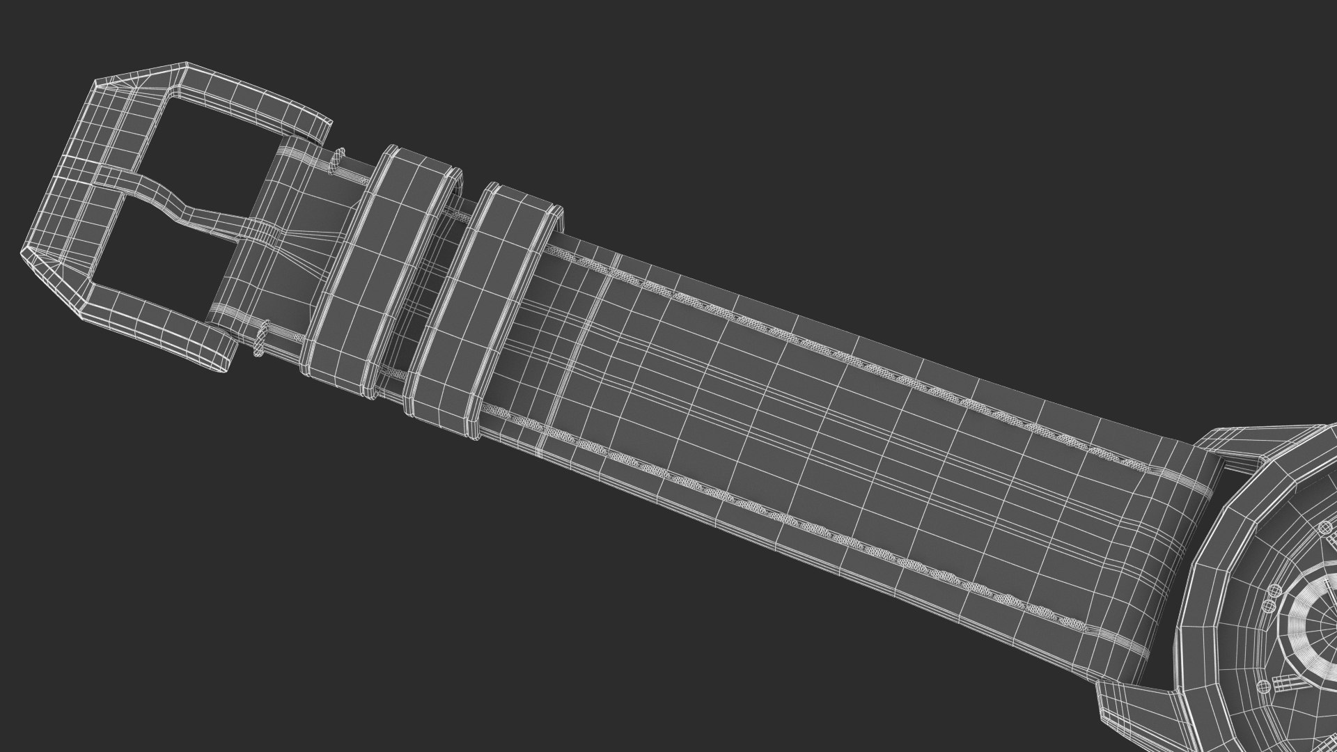 Chronograph Watch Leather Bracelet Open 3D Model - TurboSquid 2019716