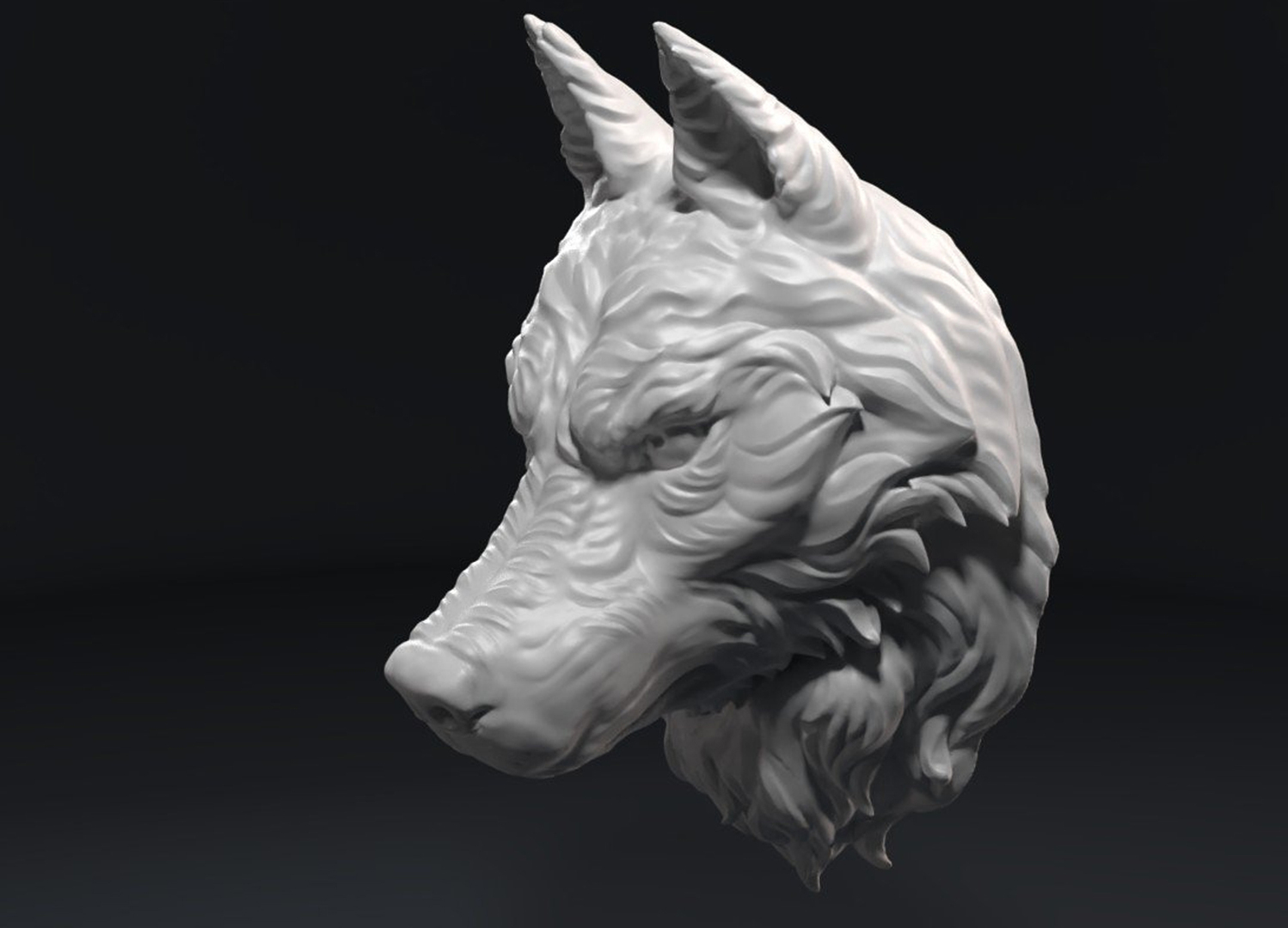 Wolf head sculpture 3D model - TurboSquid 1520866