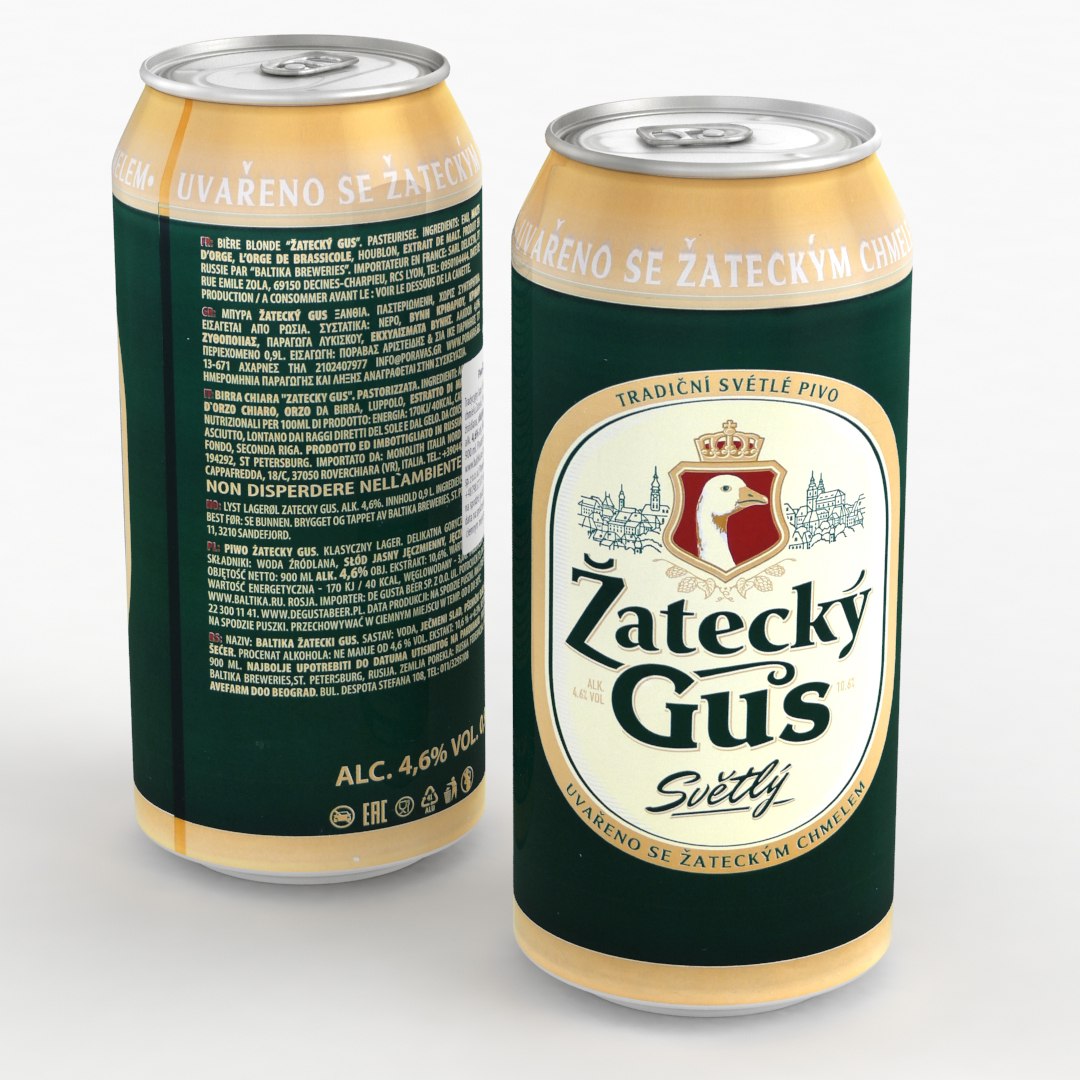 Beer Can Zatecky Gus Svetly 900ml 2022 3D model - TurboSquid 1844189