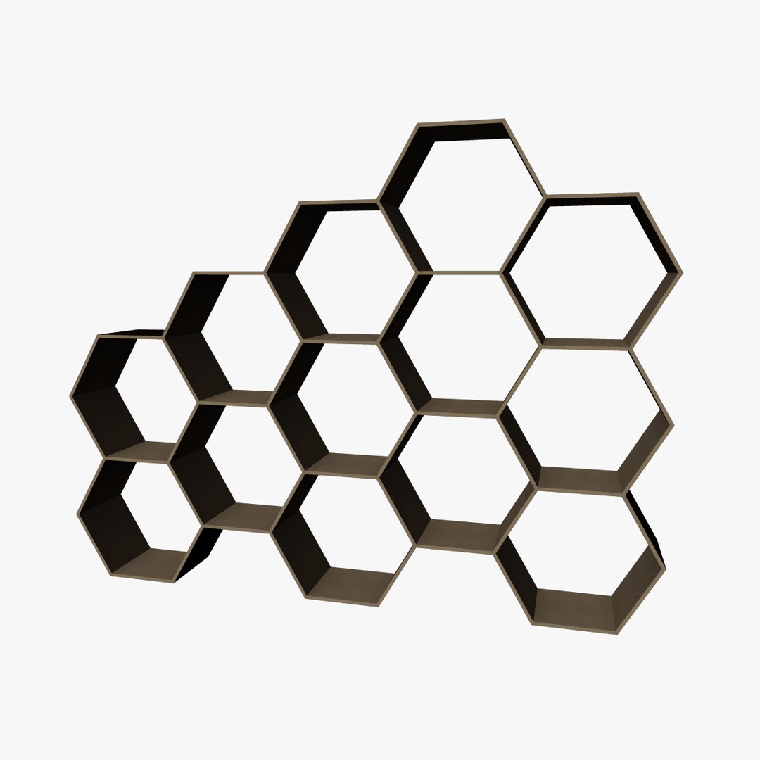 3d Model Hexagonal Shelving Shelfs