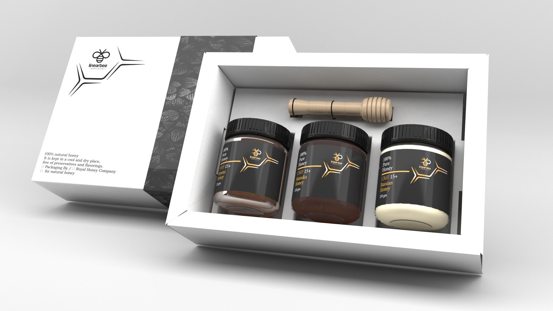 Packaging Of 3 Honey Jars 3D Model - TurboSquid 2013932