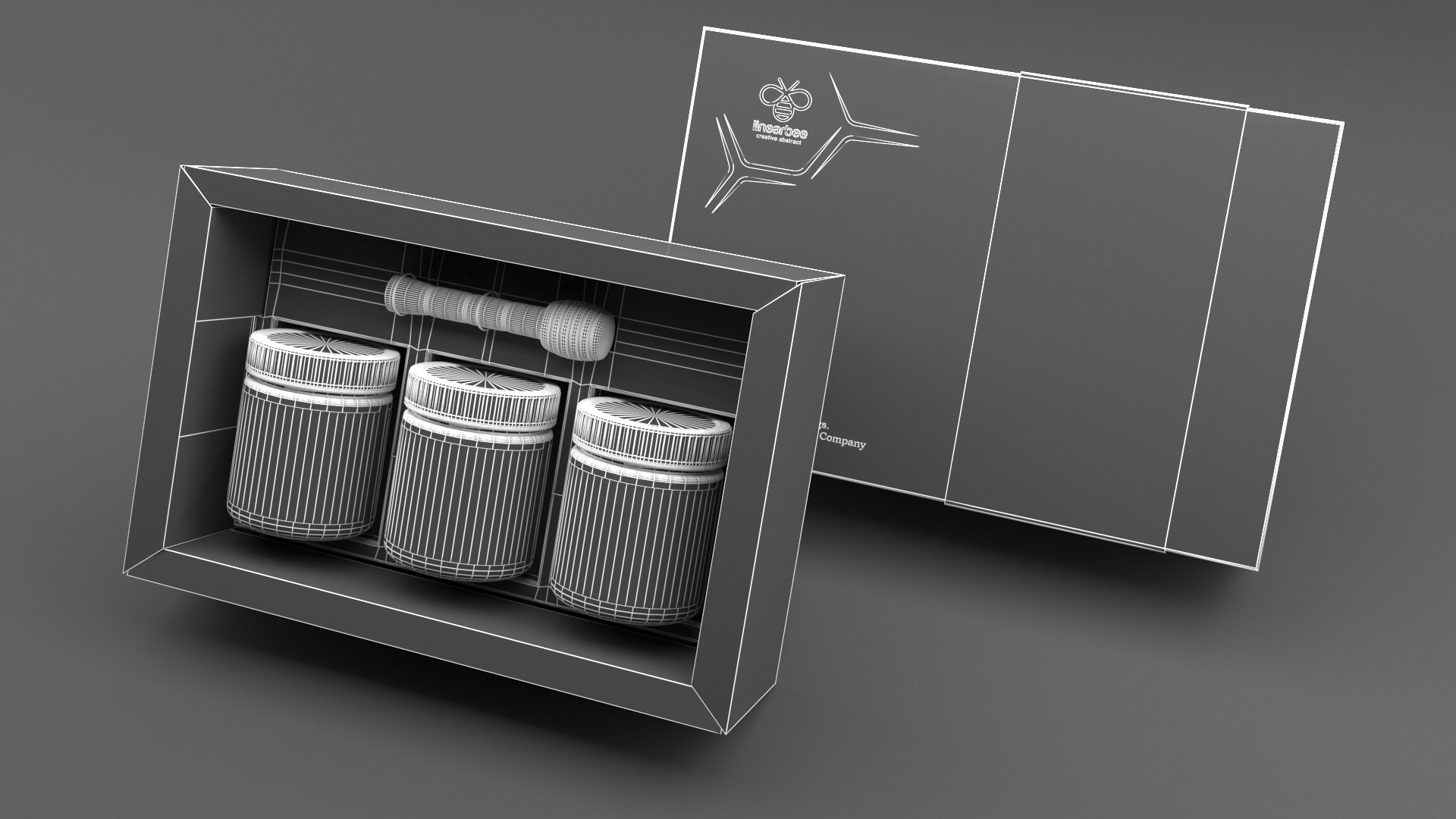 Packaging Of 3 Honey Jars 3D Model - TurboSquid 2013932