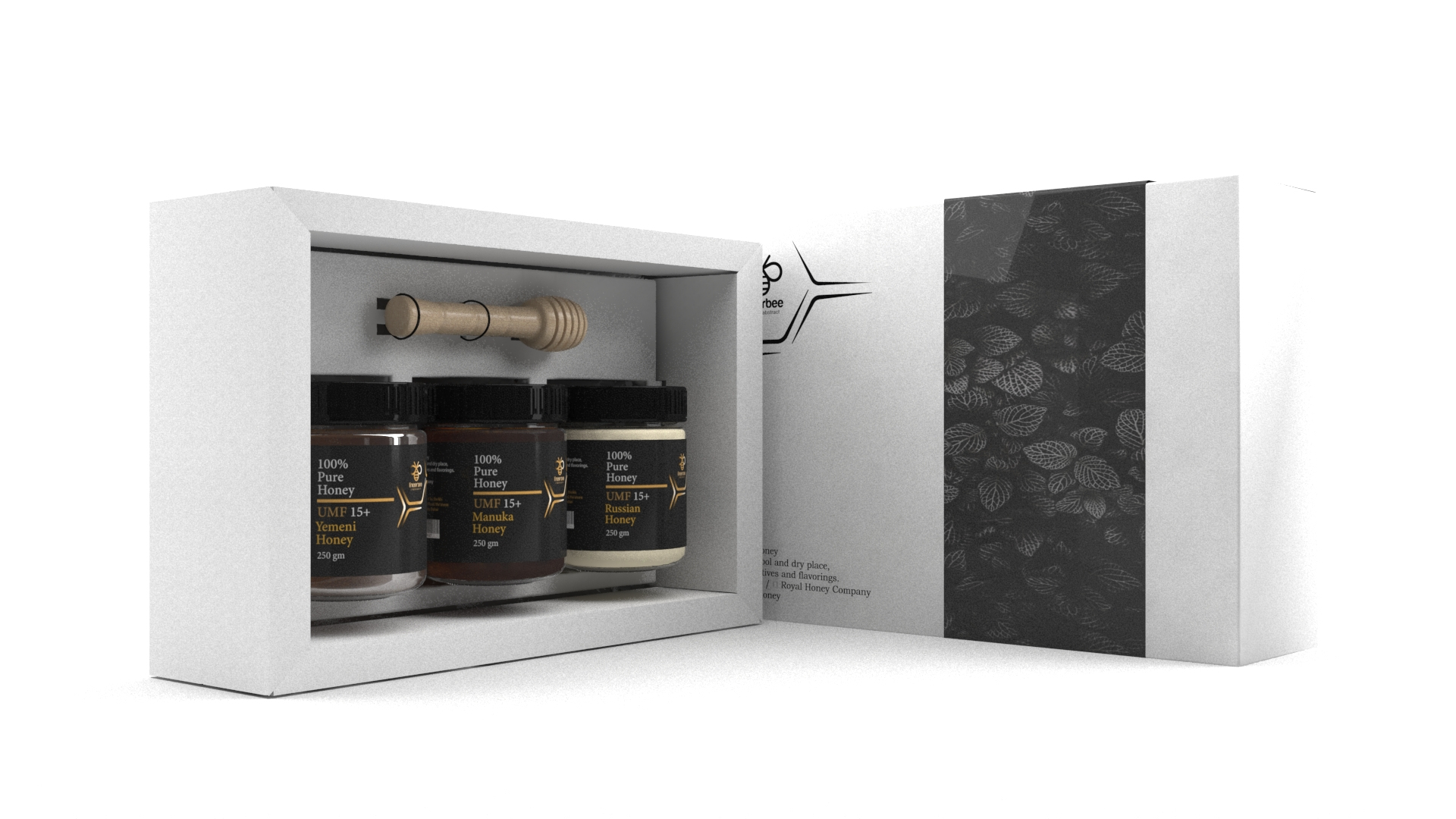 Packaging Of 3 Honey Jars 3D Model - TurboSquid 2013932