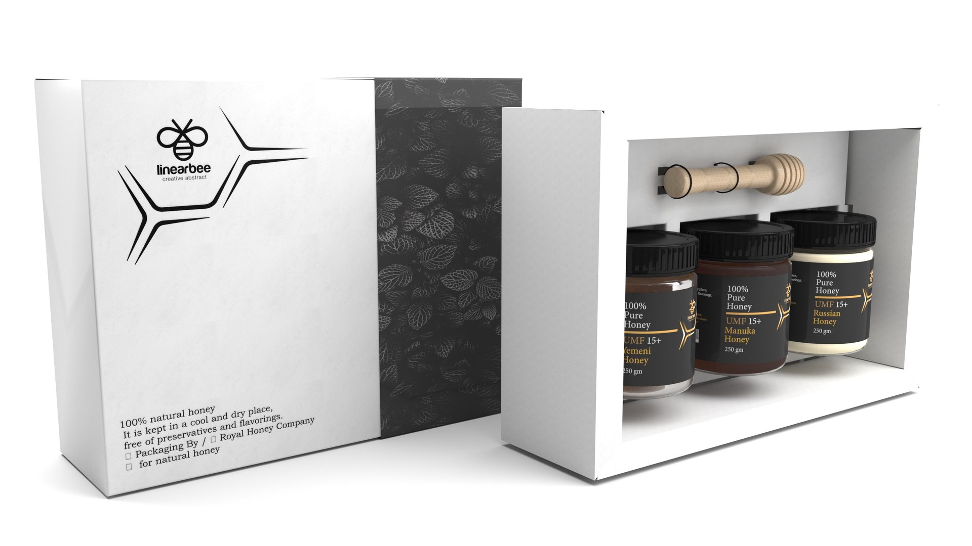 Packaging Of 3 Honey Jars 3D Model - TurboSquid 2013932