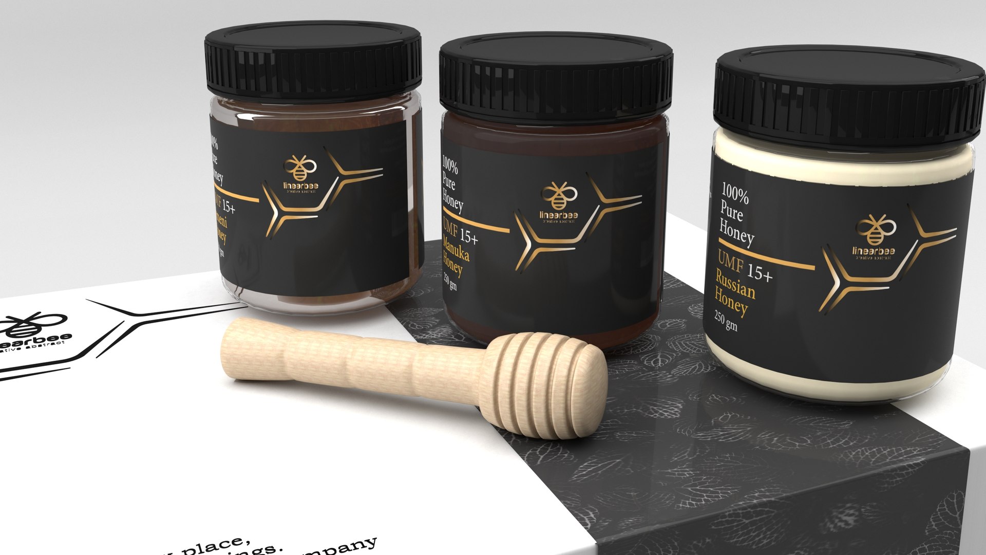 Packaging Of 3 Honey Jars 3D Model - TurboSquid 2013932