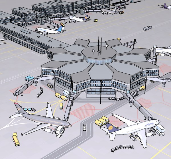 airport terminal air 3d model