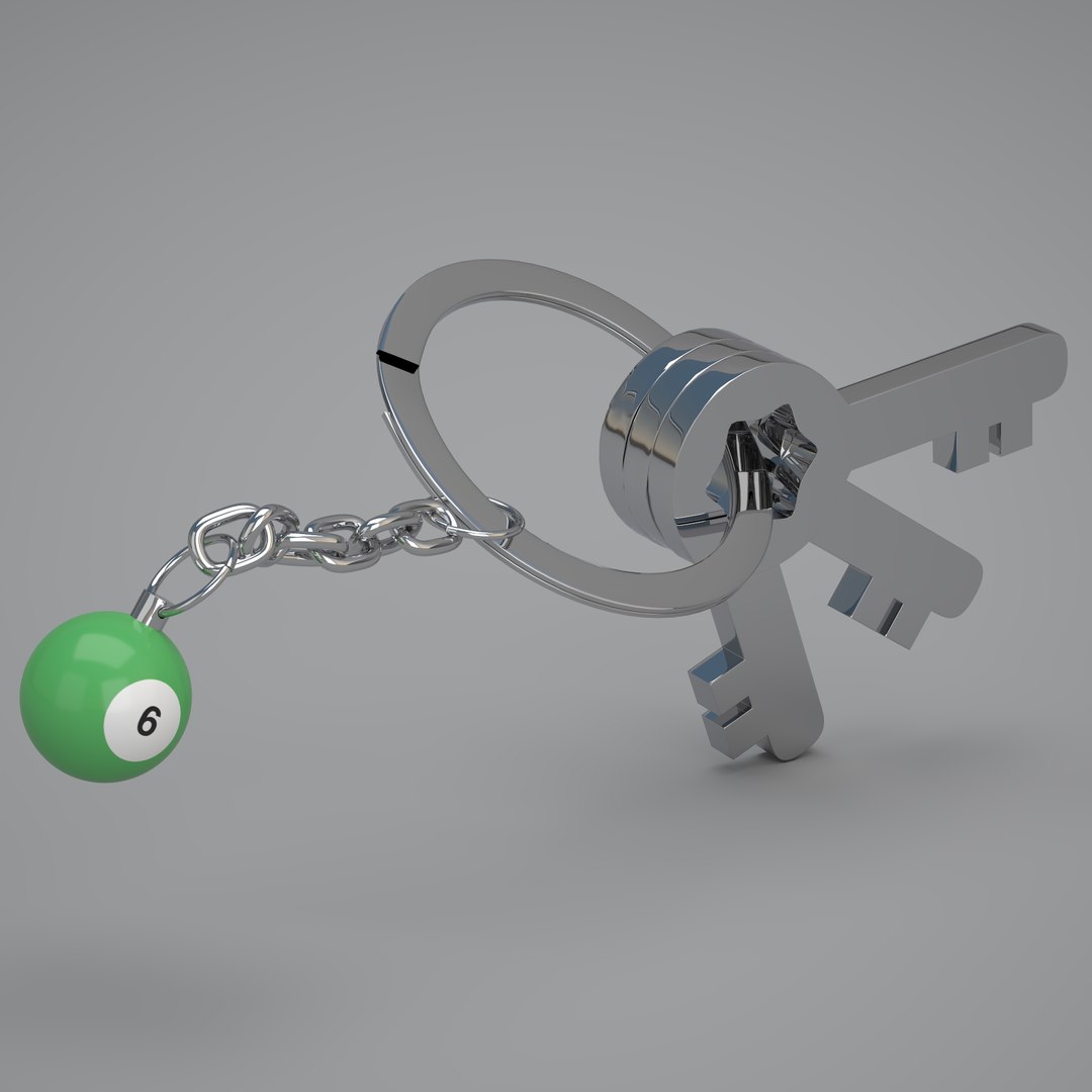 3D 6 Pool Snooker Ball With Keychain - TurboSquid 2411359