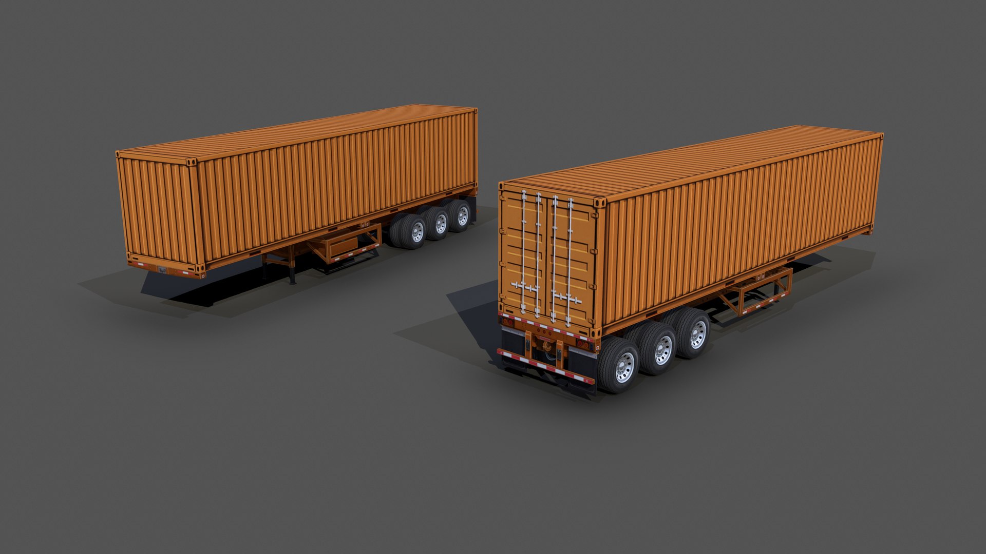 Container 40ft chassis trailer 3D model - TurboSquid 1502730