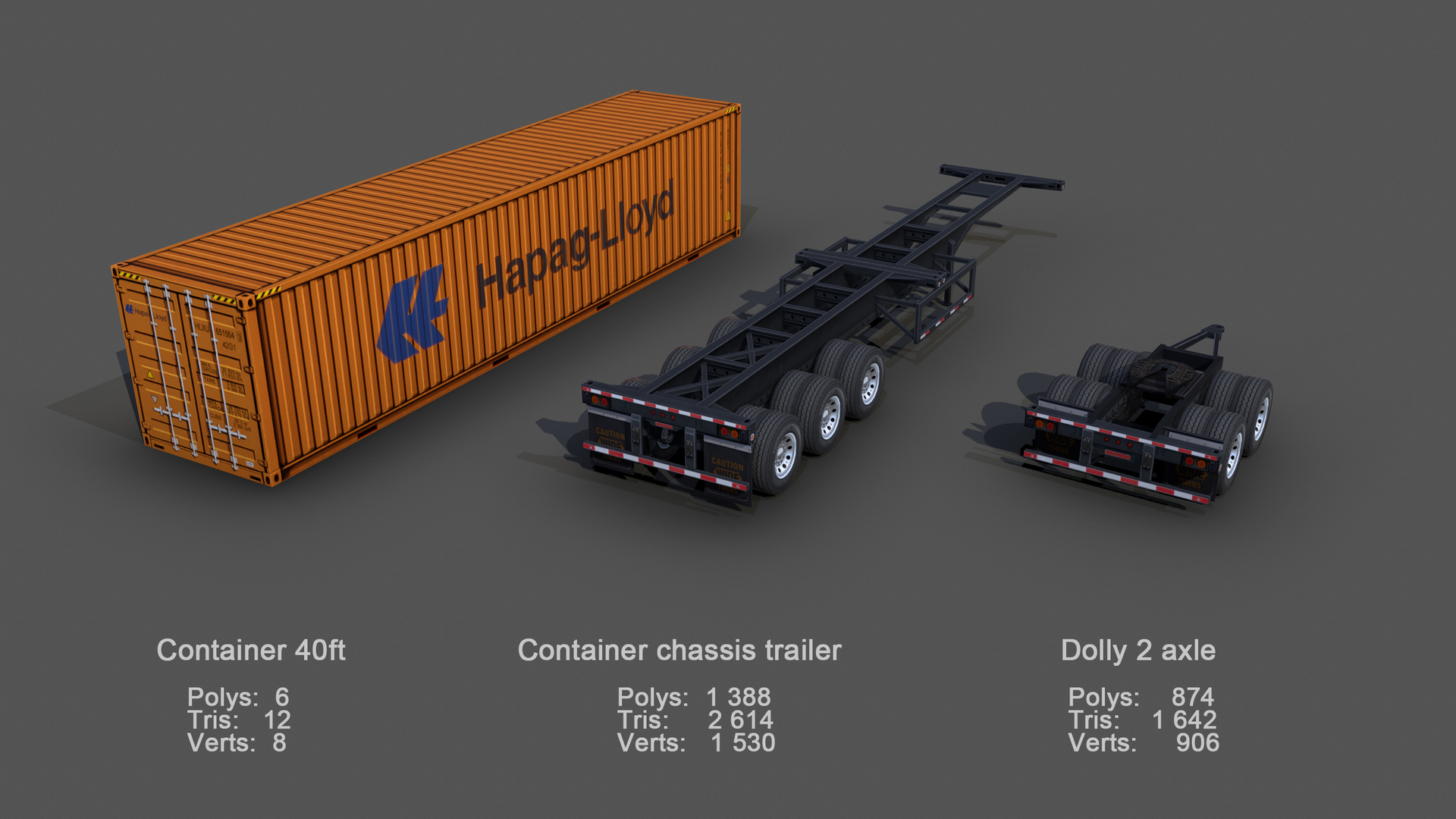 Container 40ft chassis trailer 3D model - TurboSquid 1502730