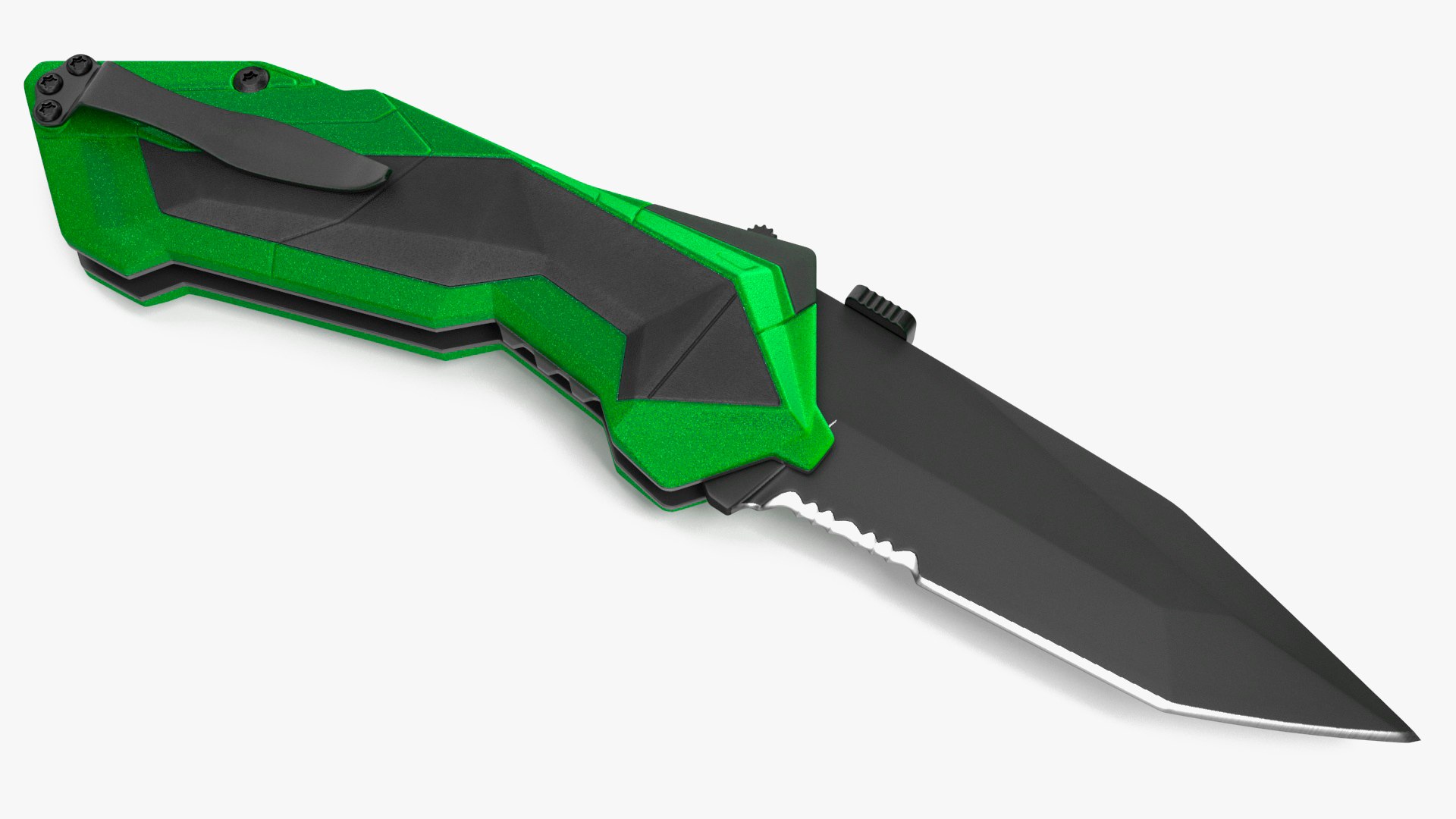 3D Model Fantastic Collapsible Knife Black Green - TurboSquid 2178050