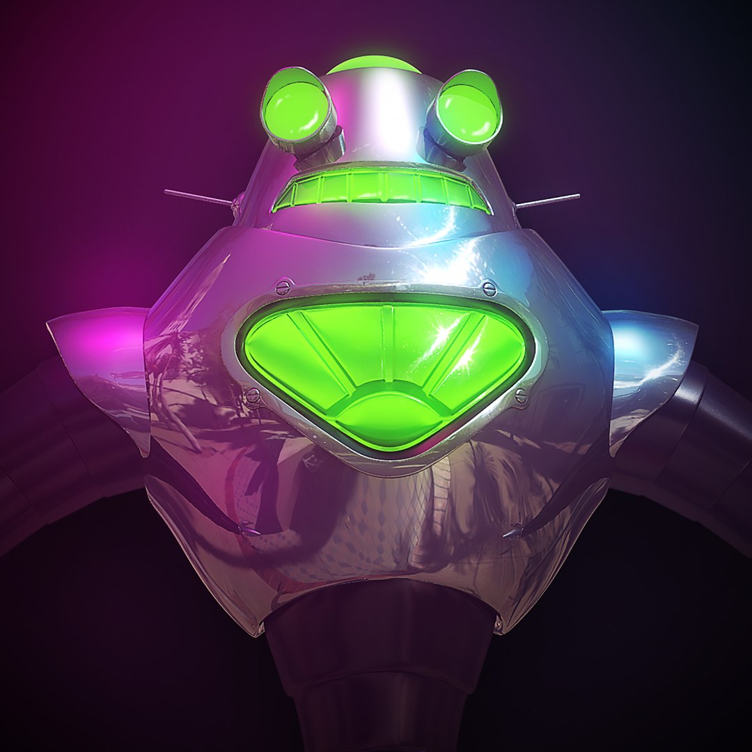 Retro Robot Character 3d C4d