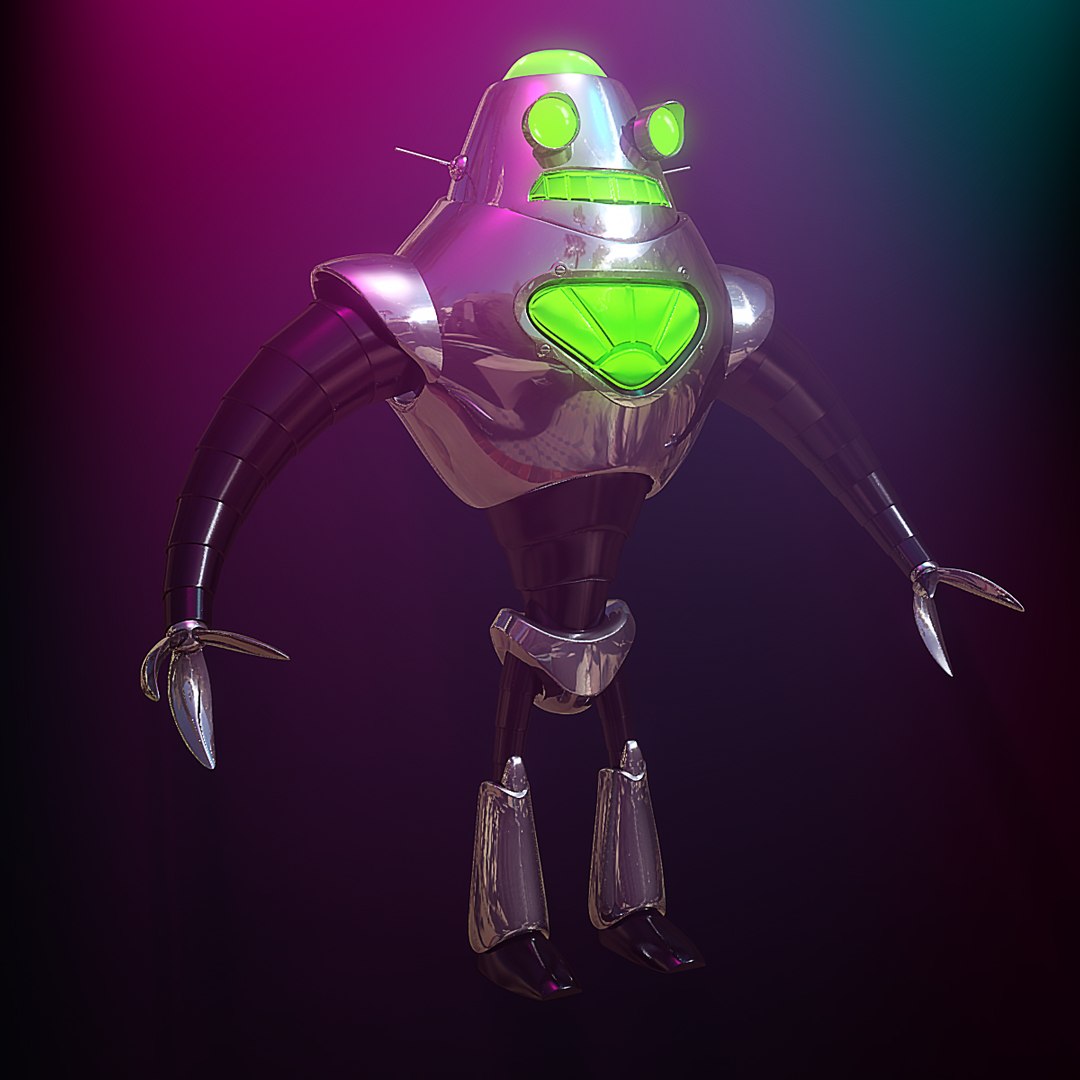 Retro Robot Character 3d C4d