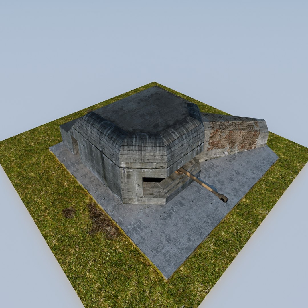 3dsmax German Fortification Gun