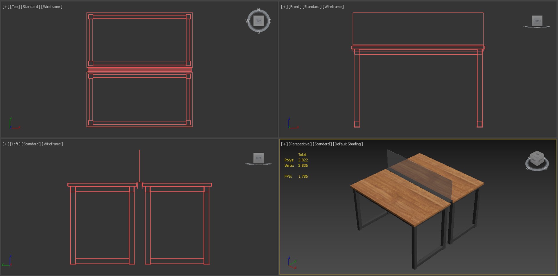 Modern Office Workstation Table Model - TurboSquid 2166261