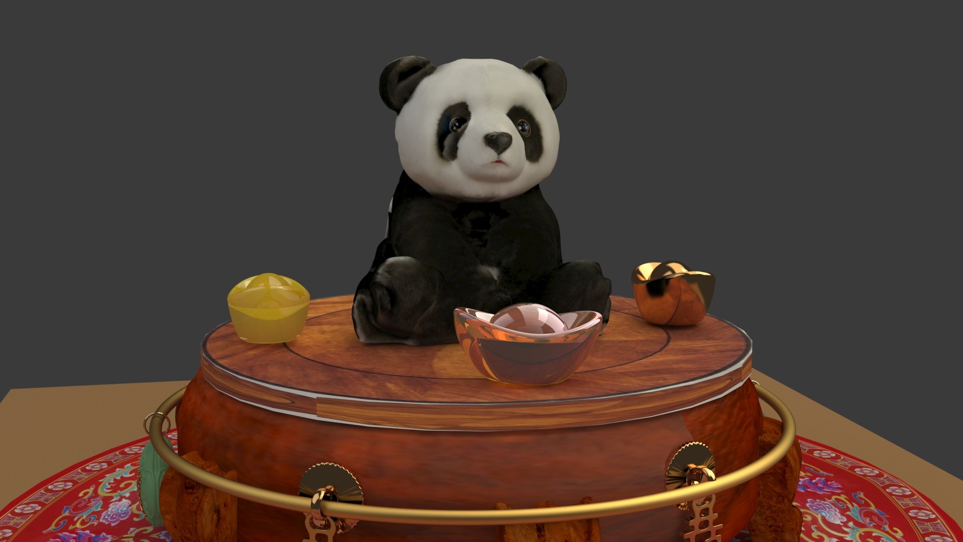 3D Model Chinese Panda Doll - TurboSquid 2250333