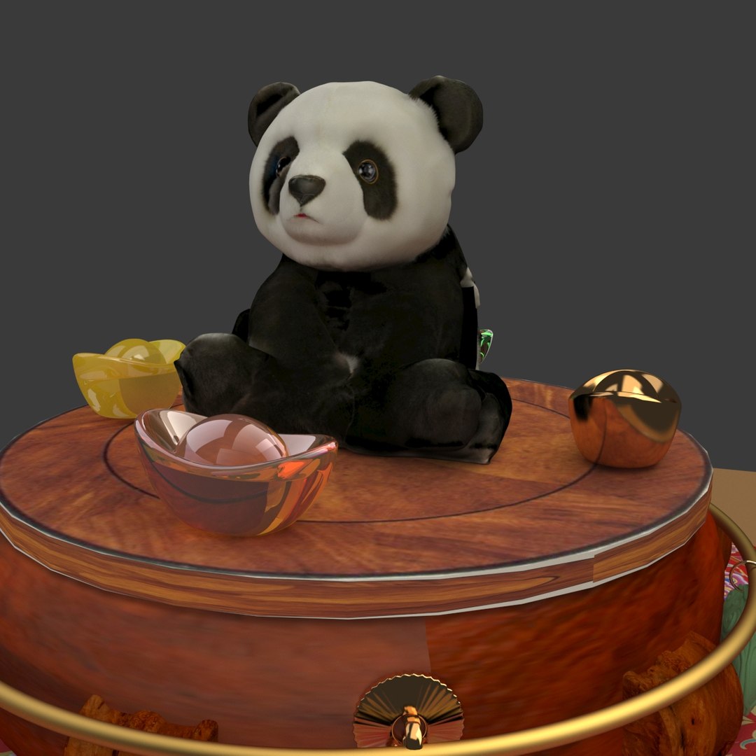 3D Model Chinese Panda Doll - TurboSquid 2250333