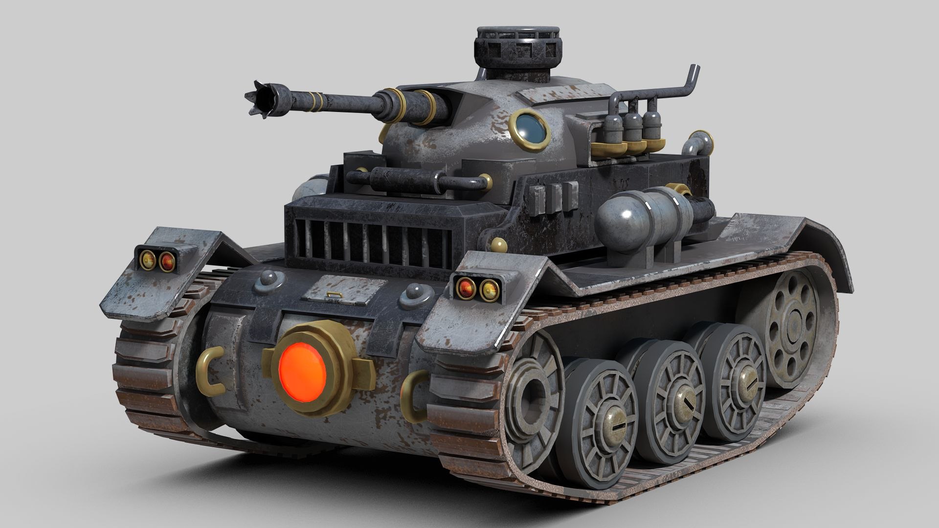 Cartoon Steampunk Tank 3D Model - TurboSquid 2452703