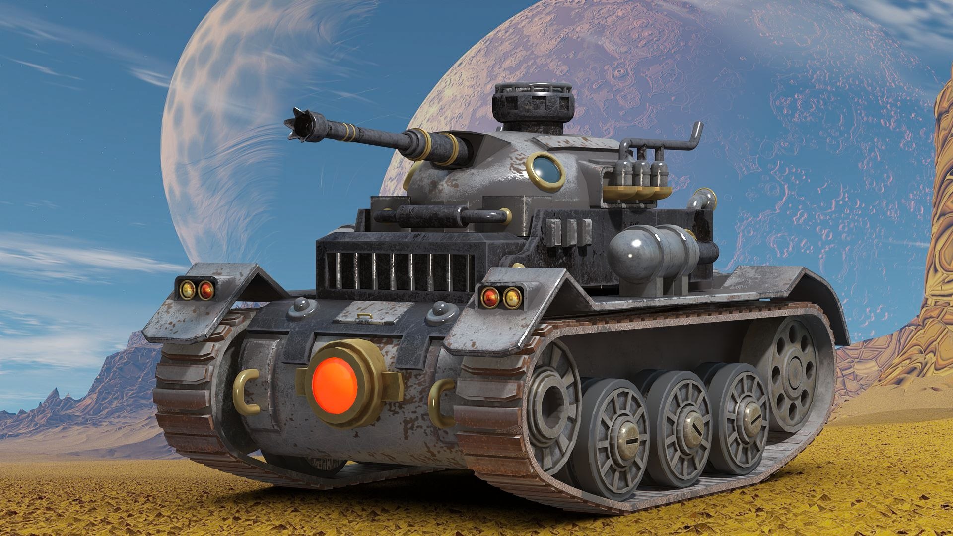 Cartoon Steampunk Tank 3D Model - TurboSquid 2452703